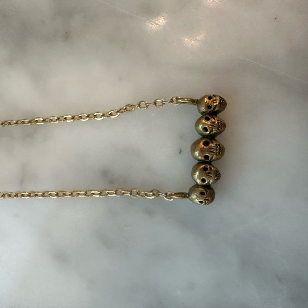 Gold Skull Chain Necklace - Gem